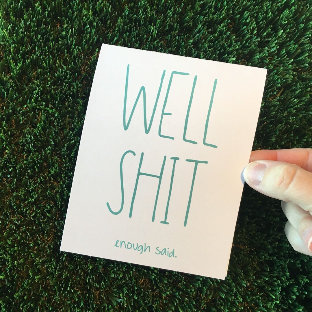 Shit Card / I'm Sorry Card / Funny Thinking of You Card / Sarcastic ...