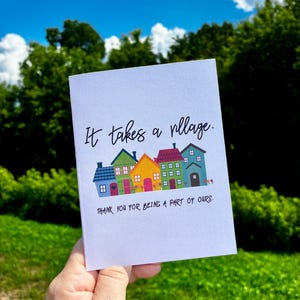 It Takes a Village Thank You Card: Teacher Appreciation - Etsy