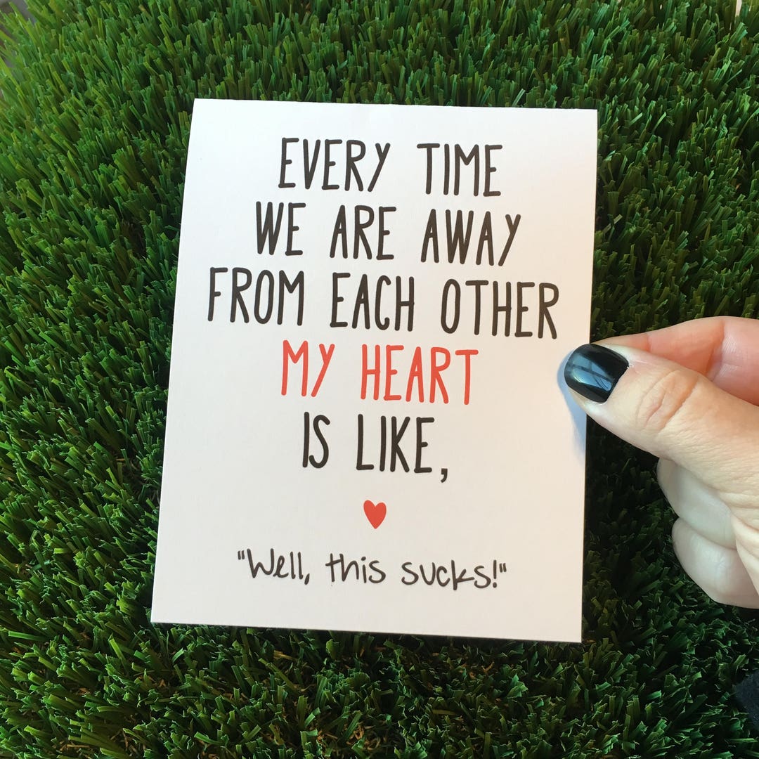 Long Distance Relationship Card / Funny Relationship Card / I Miss You ...