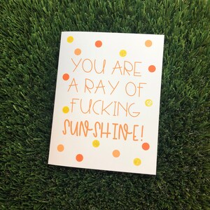 Funny Friendship Ray of Sunshine Encouragement Pick Me up Greeting Card ...