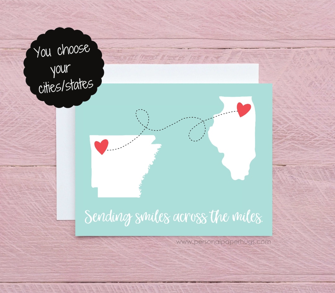 Long Distance State to State Card: Personalized LDR Gift - Etsy
