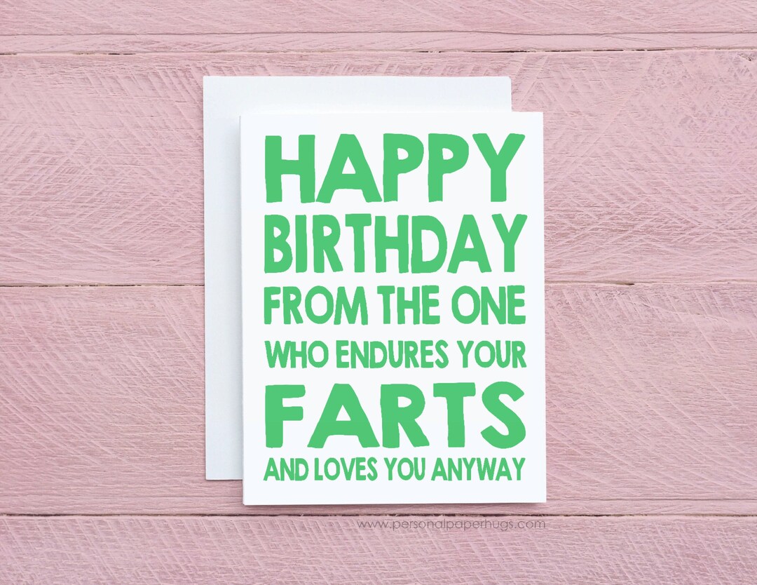 Funny Sarcastic Fart Birthday Card - Etsy