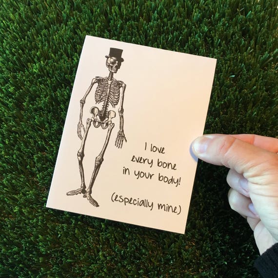 I Love Every Bone in Your Body Funny Skeleton Halloween Card - Etsy