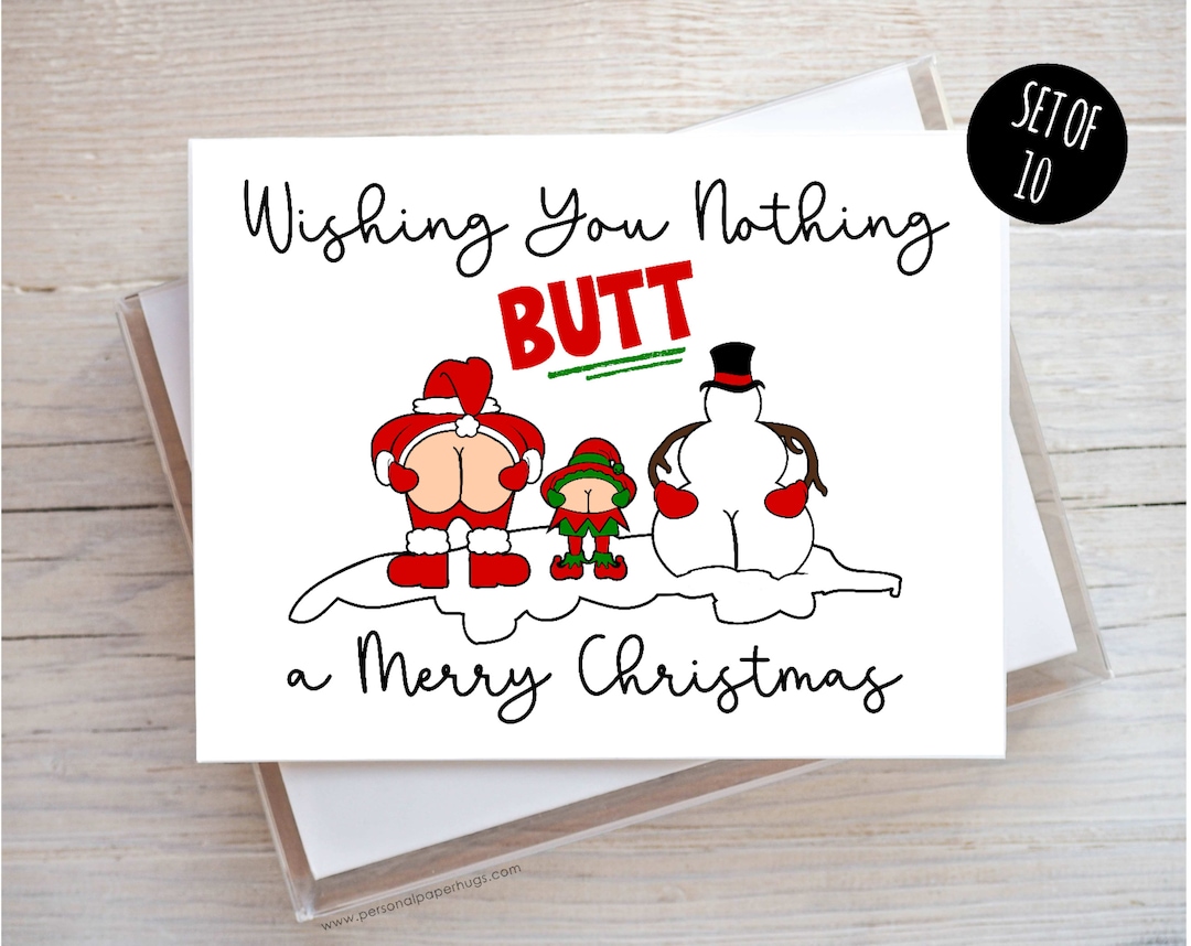 Funny Christmas Card Wishing You Nothing Butt a Merry - Etsy
