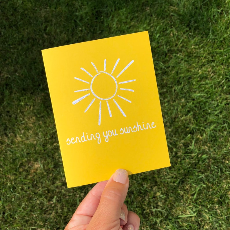 Yellow Sending You Sunshine Blank Greeting Card Set Sunshine - Etsy Sweden