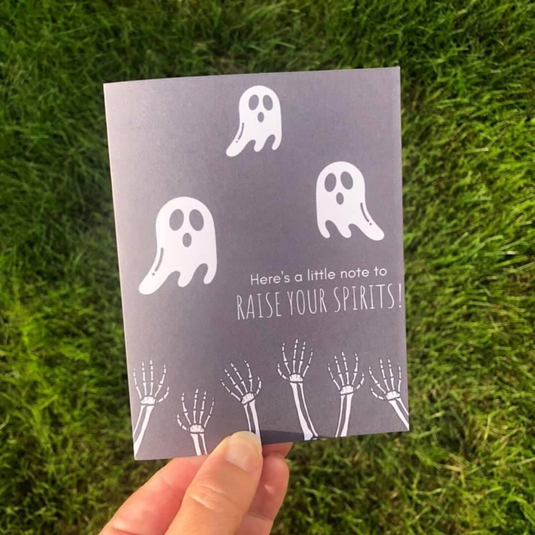 Spooky Ghost Card | Lift Your Spirits | Halloween Note Card | Funny ...
