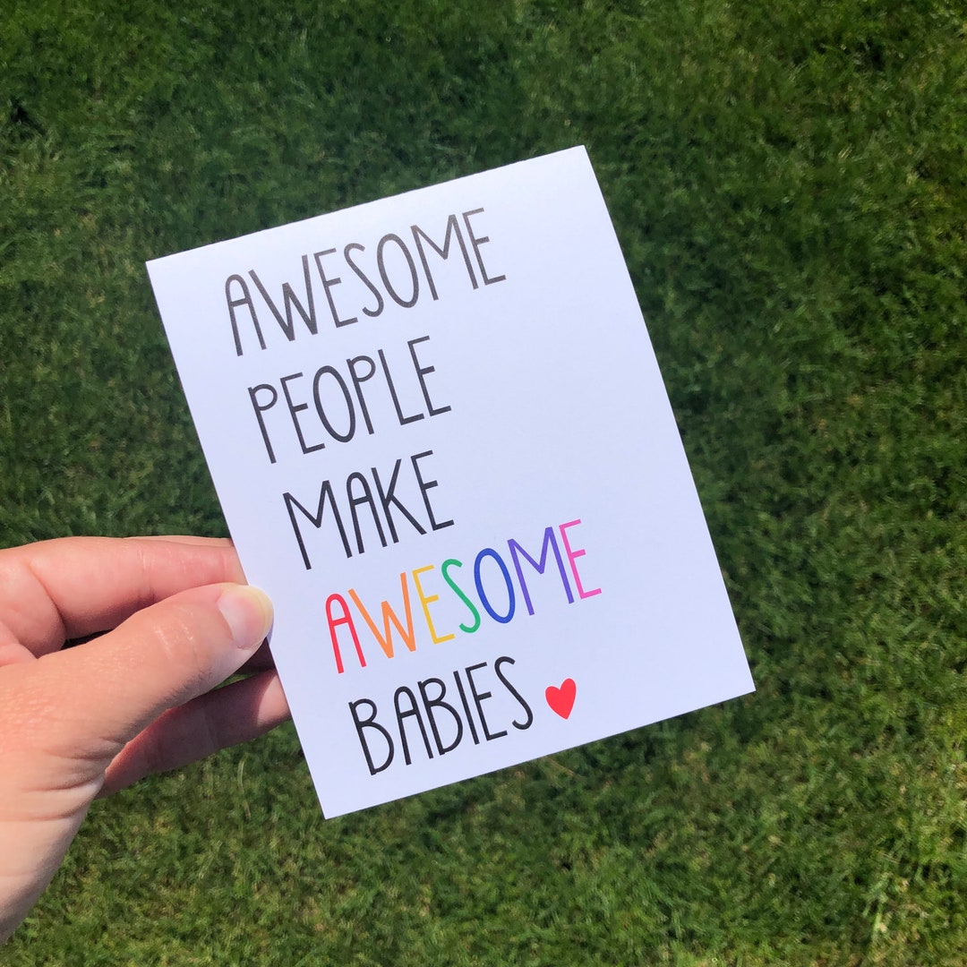 Rainbow Baby Shower Card, Congratulations New Parents - Etsy