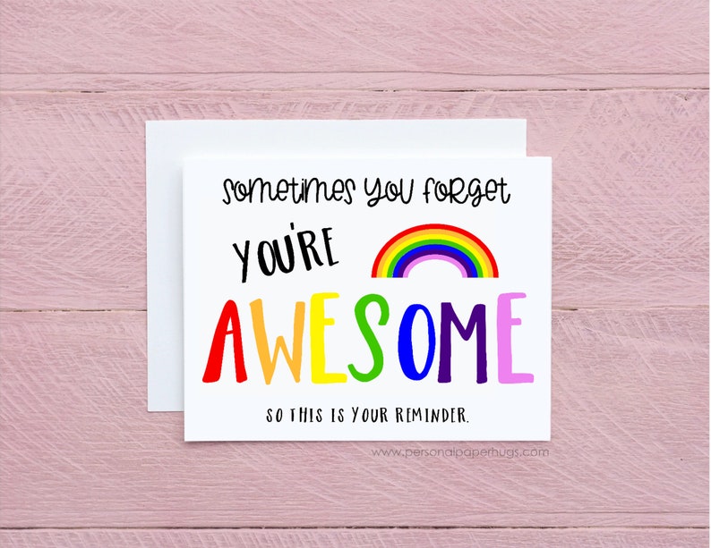 Awesome Colorful Rainbow Card for Any Occasion Encouragement - Etsy