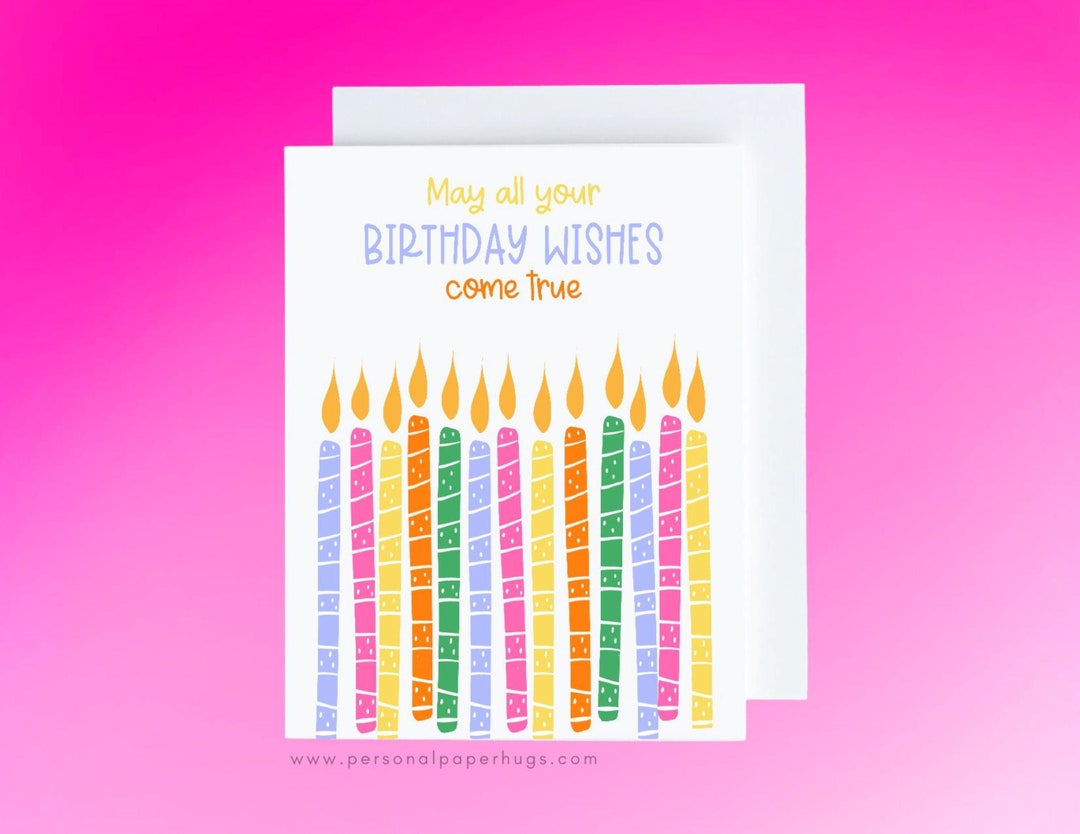 Colorful Birthday Wishes Birthday Card - Etsy