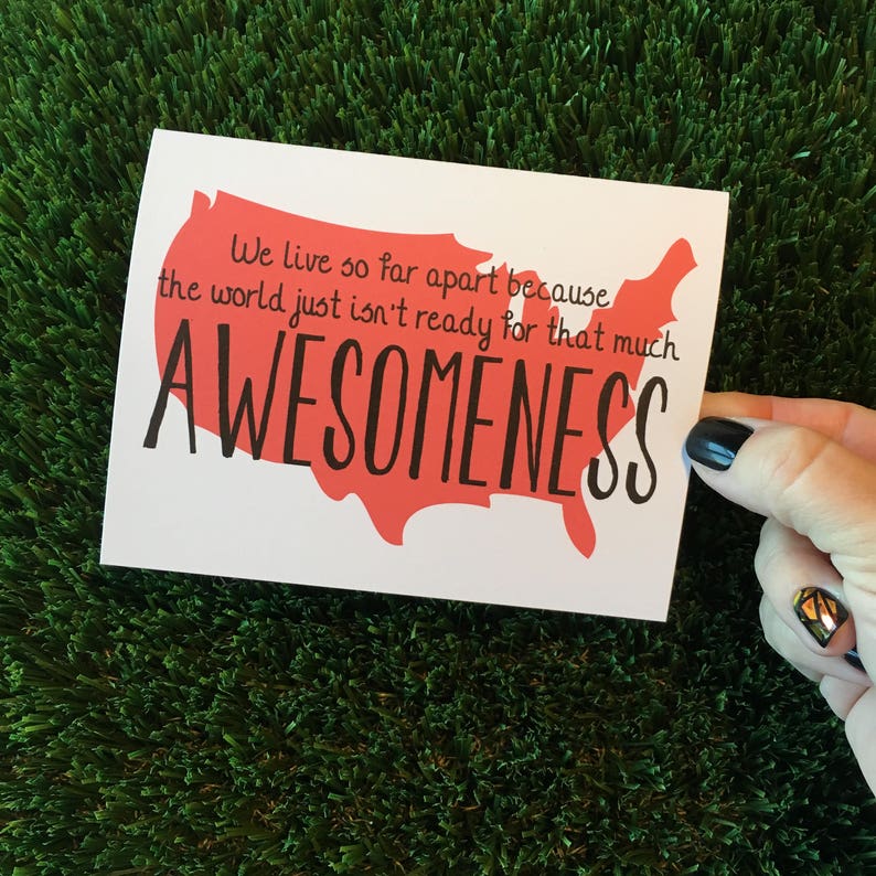 Awesome Card / Long Distance Friendship Card / Long Distance | Etsy