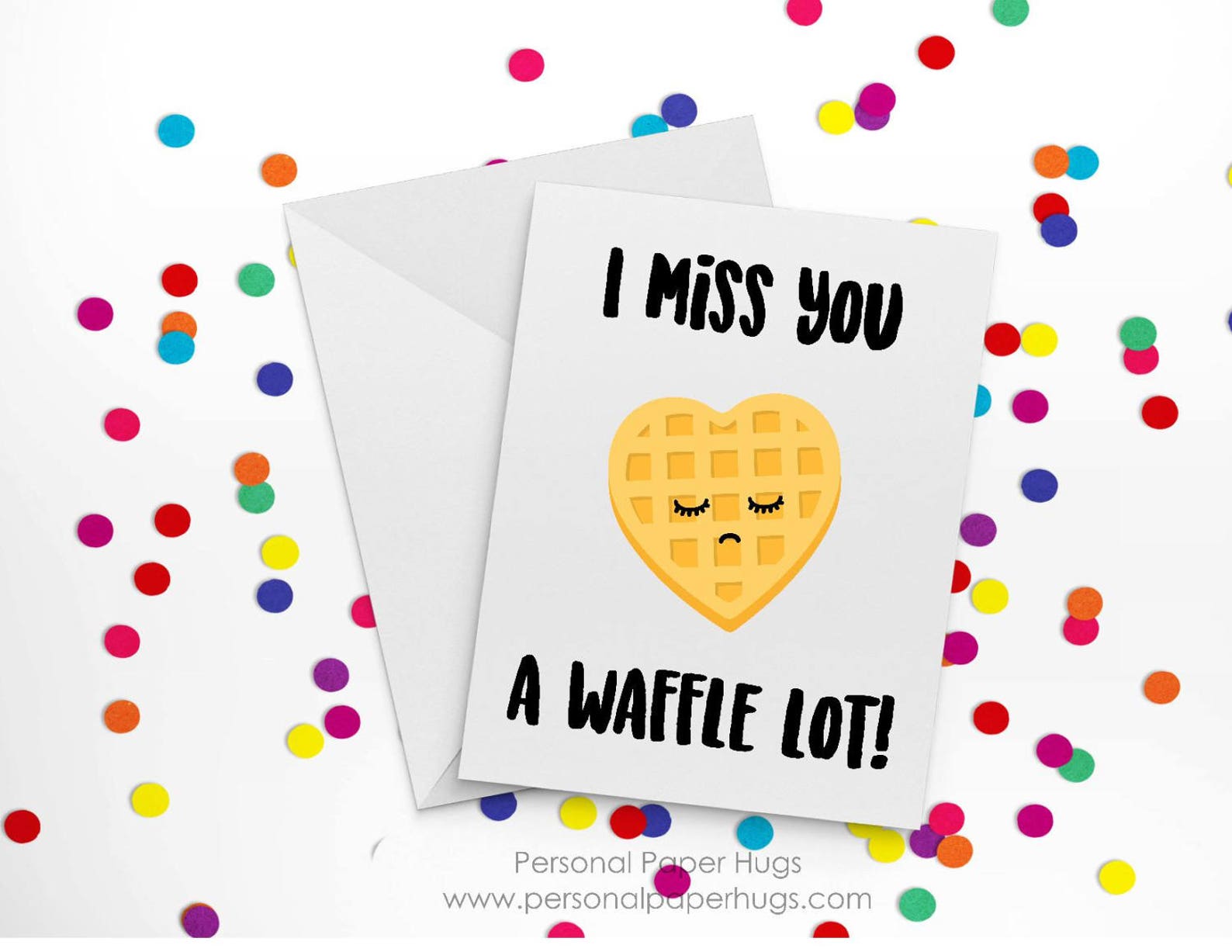I Miss You Card I Miss You a Waffle Lot Kawaii Funny Pun | Etsy
