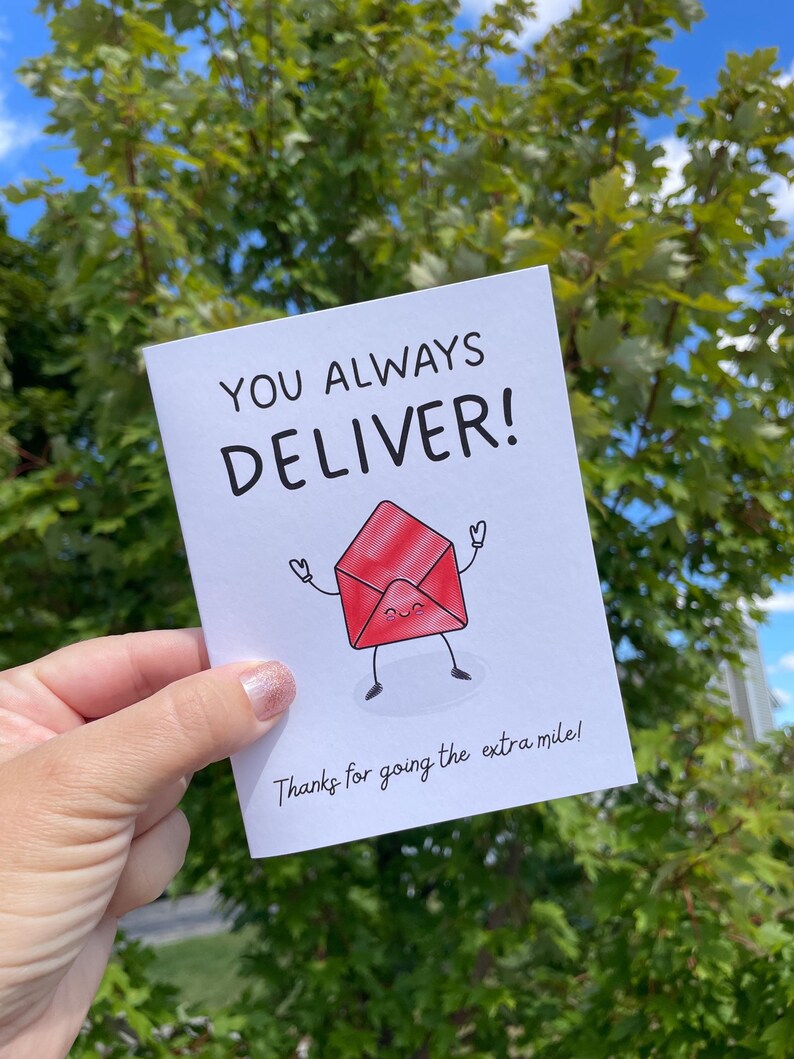 Mail Carrier Thank You Card, Delivery Driver Appreciation Note - Etsy