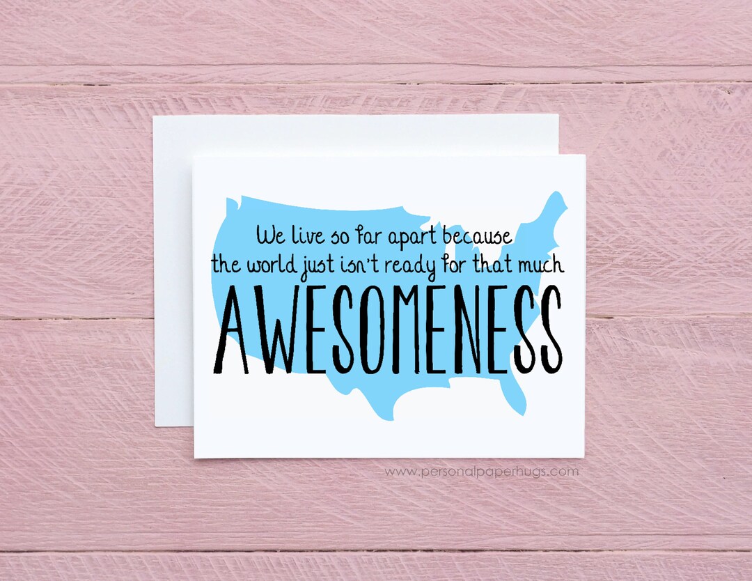 Funny Awesome Long Distance Relationship Friendship Card - Etsy