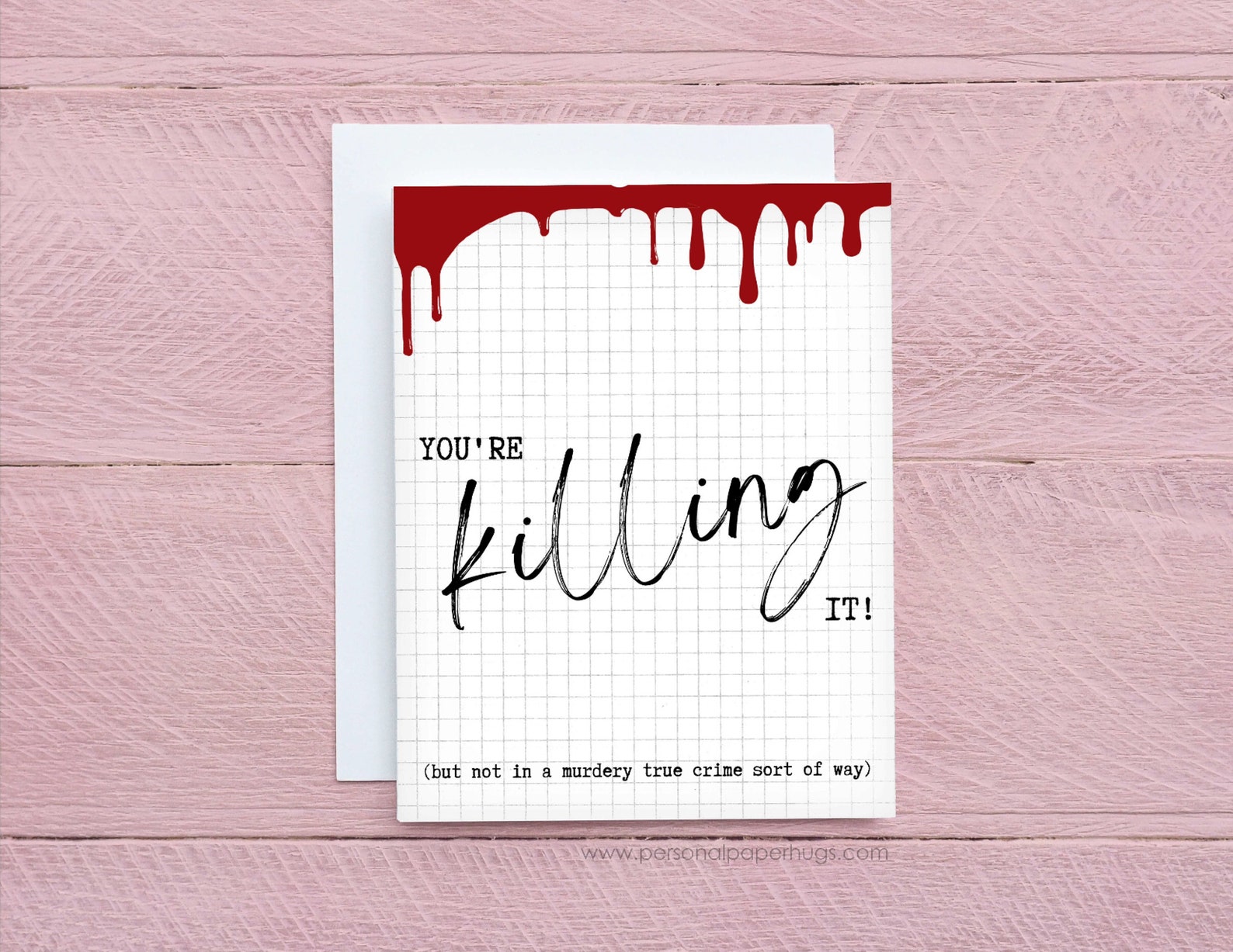 Funny True Crime Themed Greeting Card to Encourage Friend - Etsy