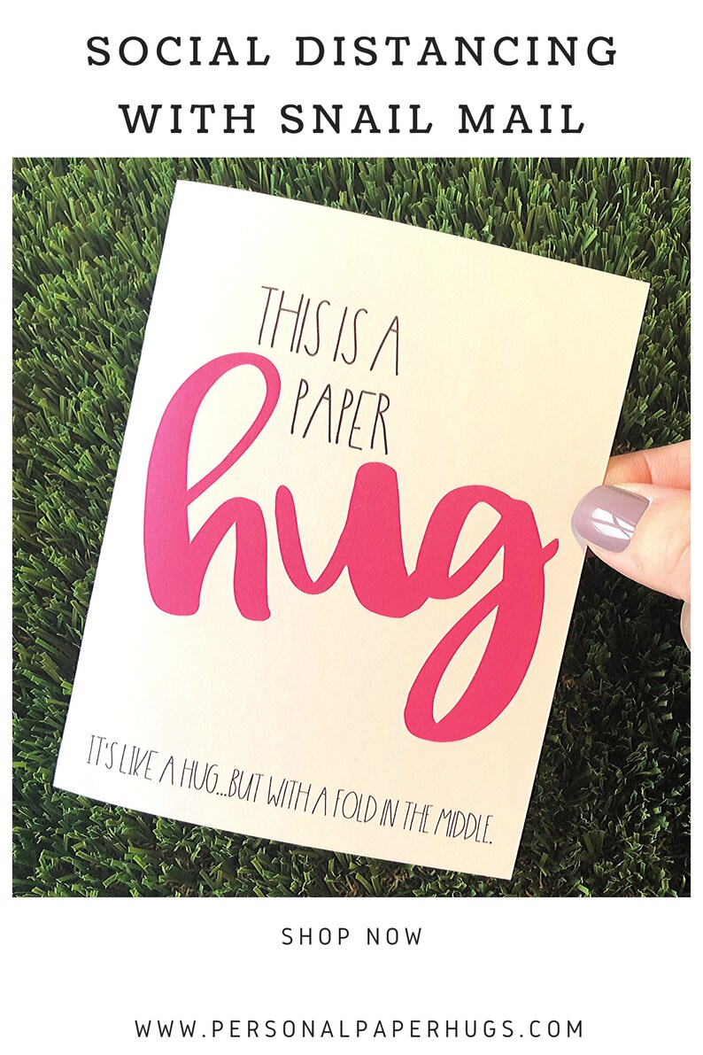 Paper Hug Social Distance Cute Friendship Greeting Card - Etsy