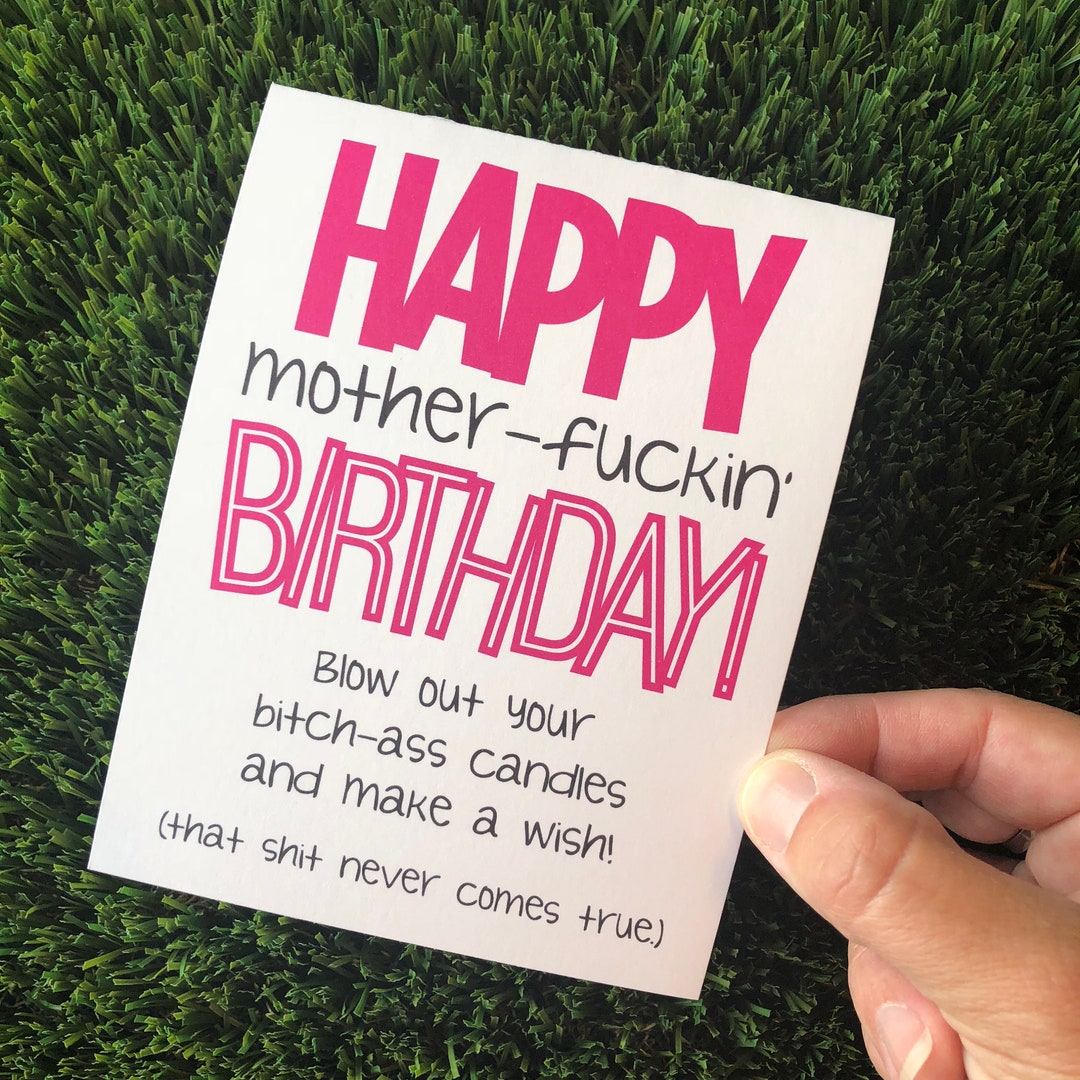 Rude Sarcastic Pink Birthday Card, Snarky Birthday Card, Inappropriate ...