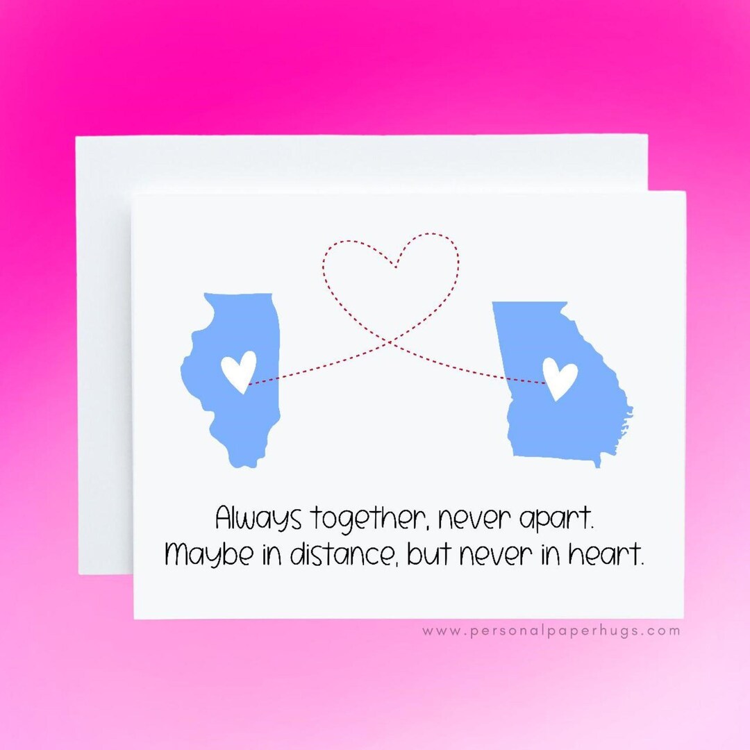 Custom Long Distance Greeting Card | Always Together, Never Apart ...