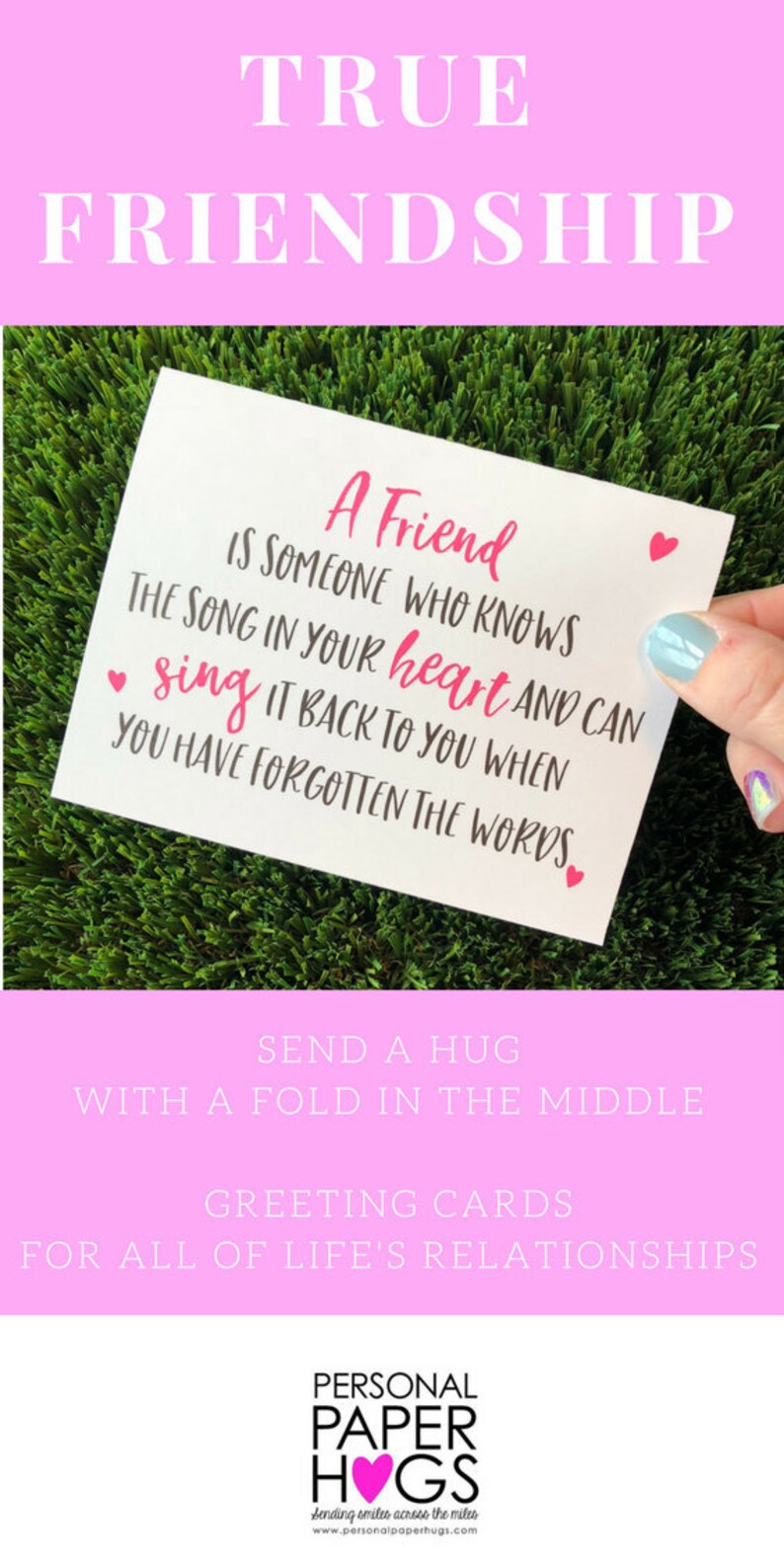 Friendship Card Pick Me up Card Friend Long Distance - Etsy