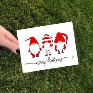 Cute Red and White Gnome Holiday Christmas Greeting Card - Etsy