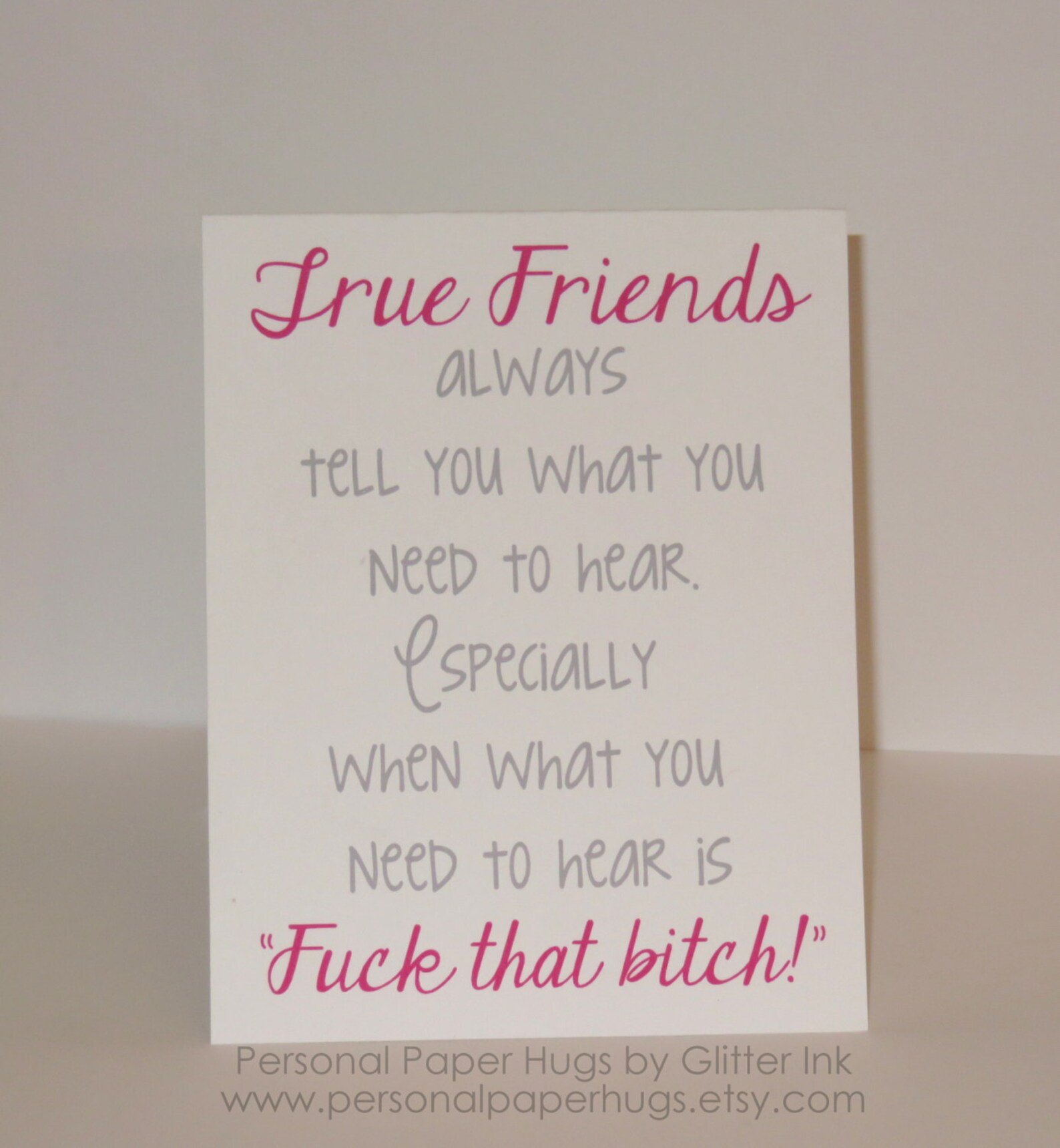 True Friendship Card Funny Card for Friend Funny Card for - Etsy