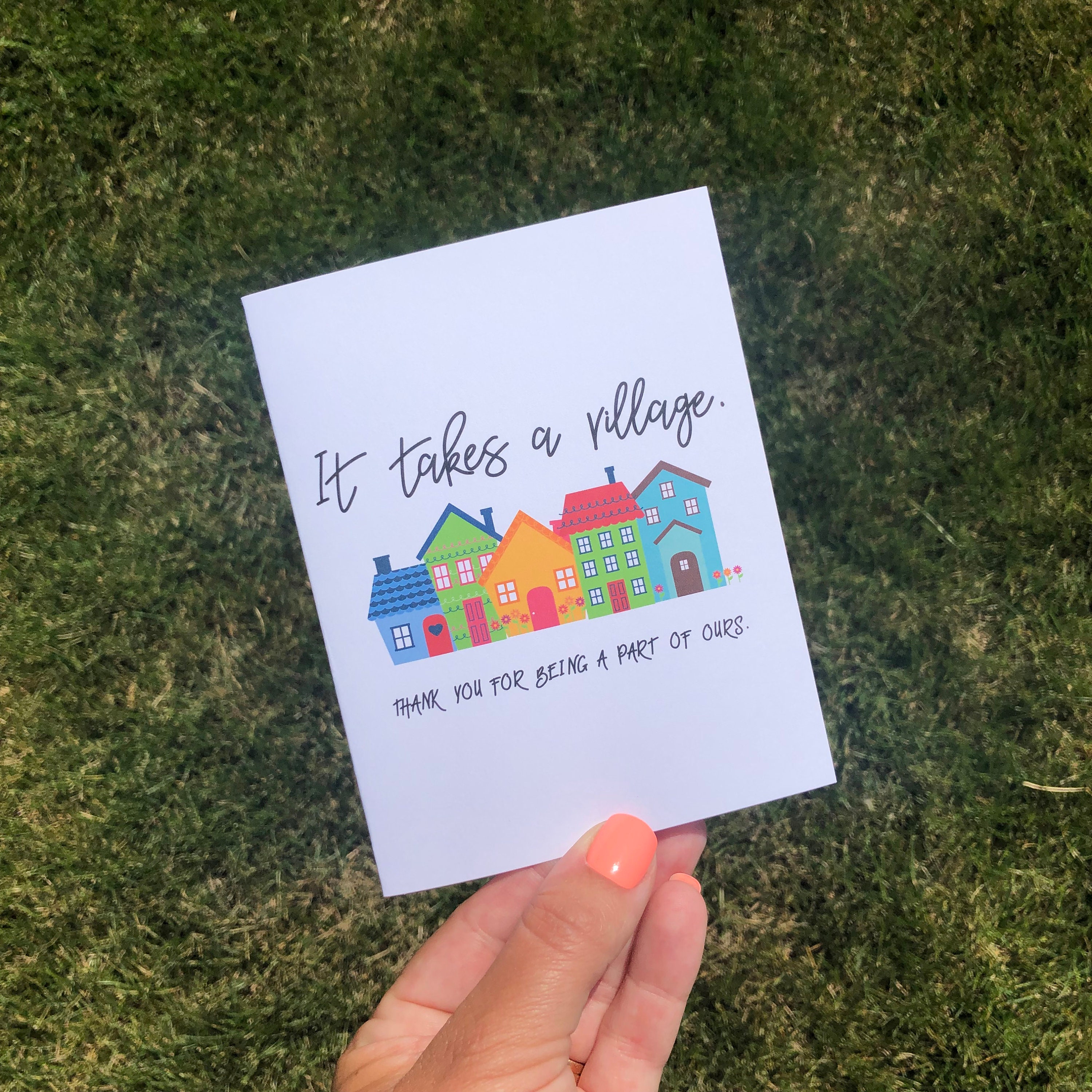 It Takes a Village Thank You Greeting Card for Teachers, Card for Mom ...