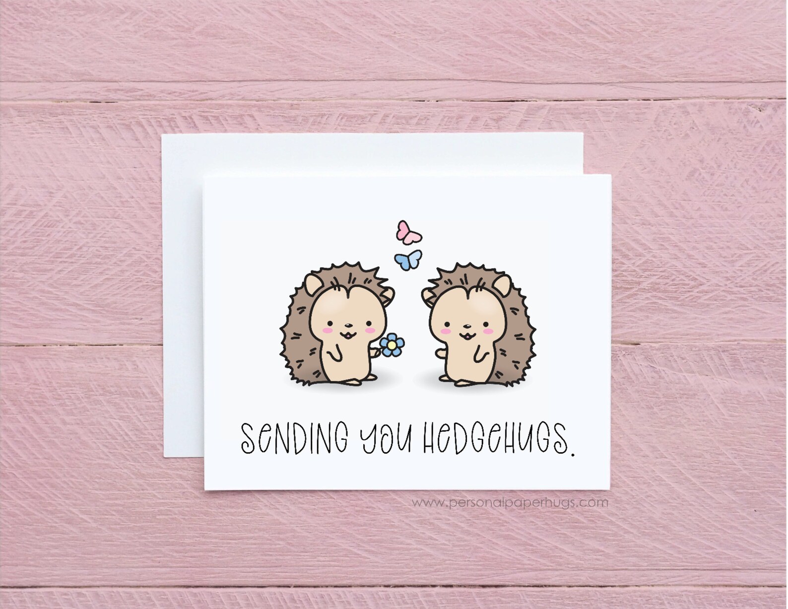 Cute Punny Hedgehog Hugs Friendship Encouragement Card | Etsy