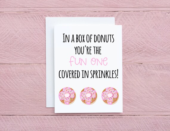 Funny Friendship Donut Card for Friend Funny Friendship | Etsy