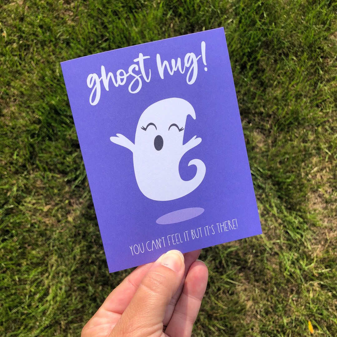 Funny Ghost Hug Social Distance Quarantine Greeting Card for Halloween ...