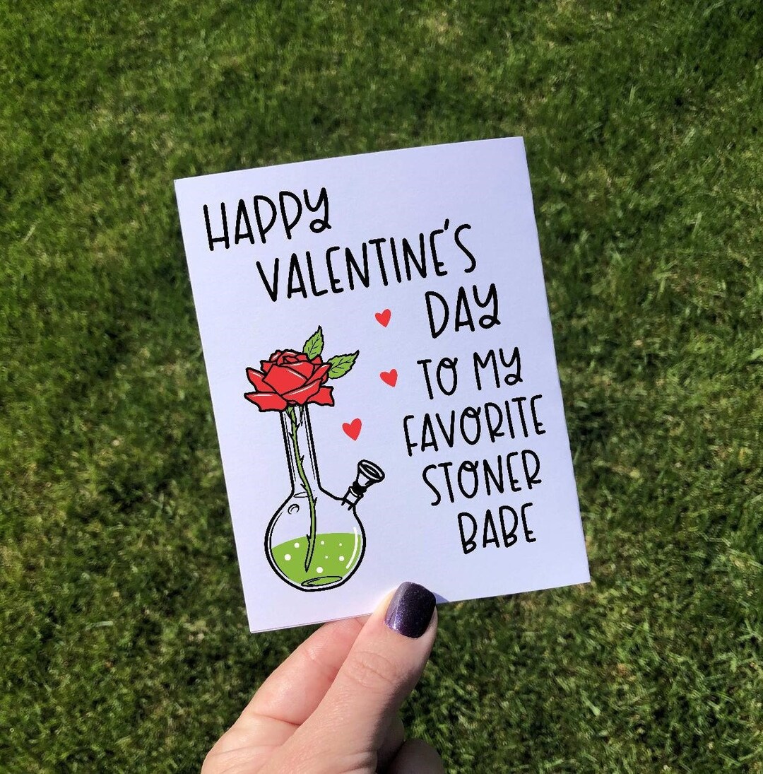 Funny Happy Valentine's Day Stoner Card for Girlfriend Wife - Etsy
