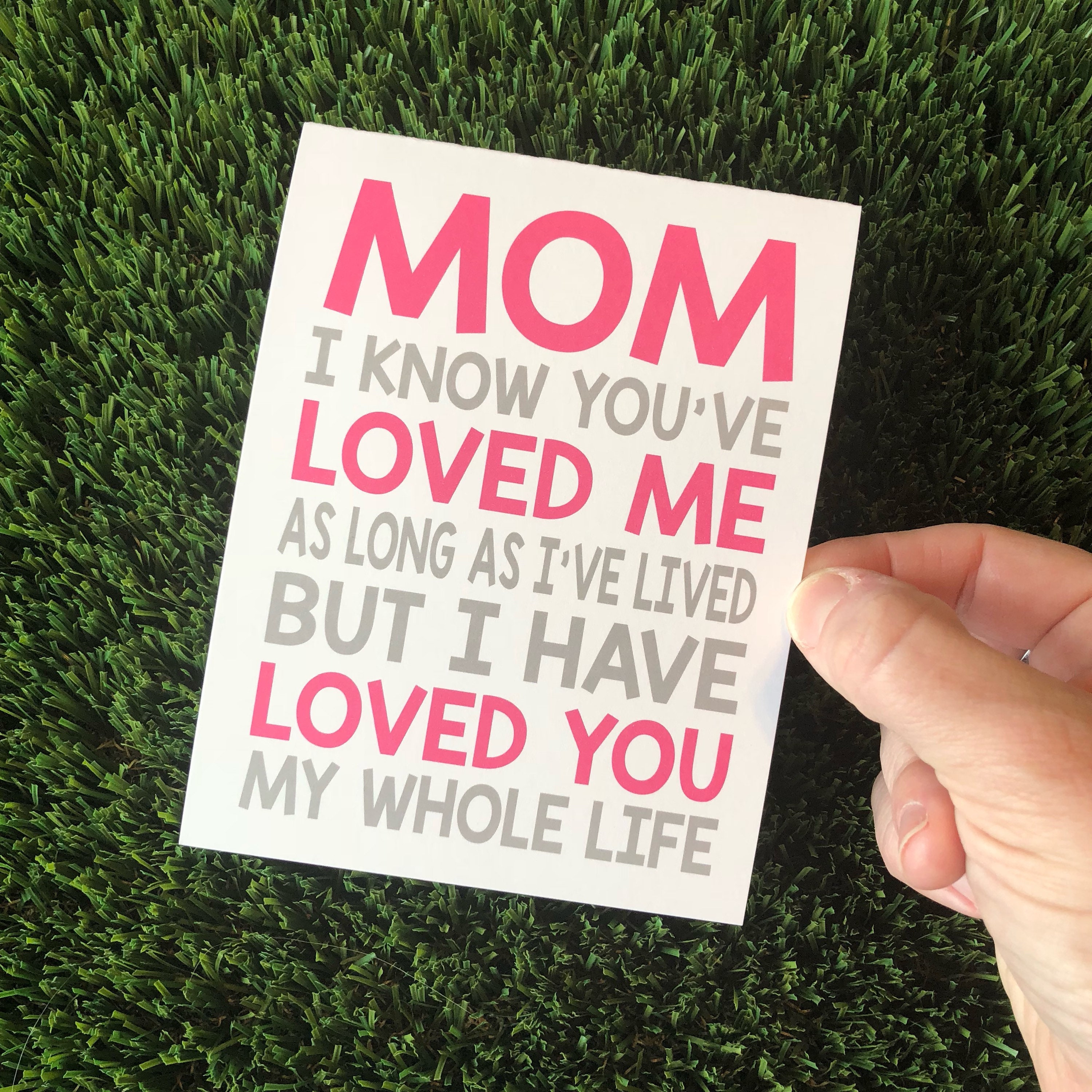 Mother's Day Card for Mom I Love You Card for Mother | Etsy