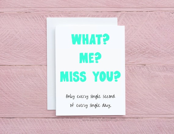 Funny I Miss You Card Funny Greeting Card Funny Long - Etsy