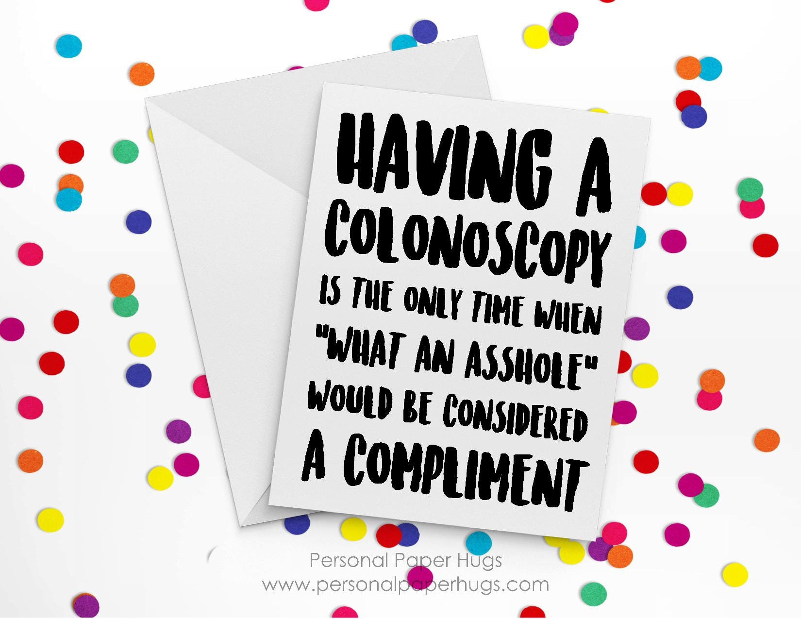 Colonoscopy Card Funny Procedure Card Get Well Card | Etsy UK