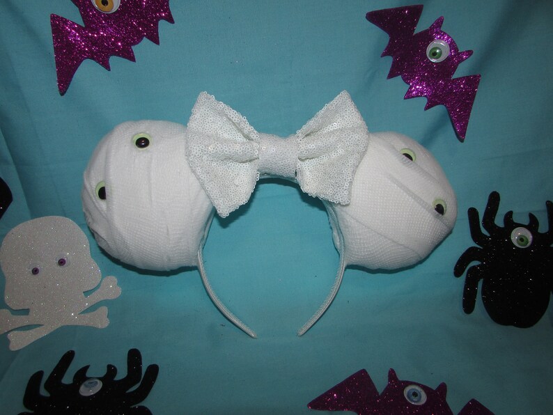 Mummy Glow in the Dark Eyes Halloween Mouse Ears / Headband | Etsy