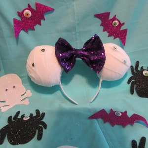 Mummy Glow in the Dark Eyes Mouse Ears / Headband / Ear Hat - Etsy