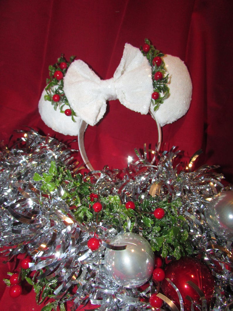 Holiday Mistletoe inspired Mouse Ears / Headband | Etsy