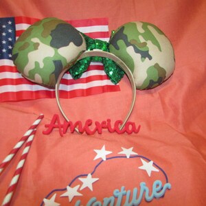 Camo Mouse Ears // Headband // America Ears // Army Ears // Military ...
