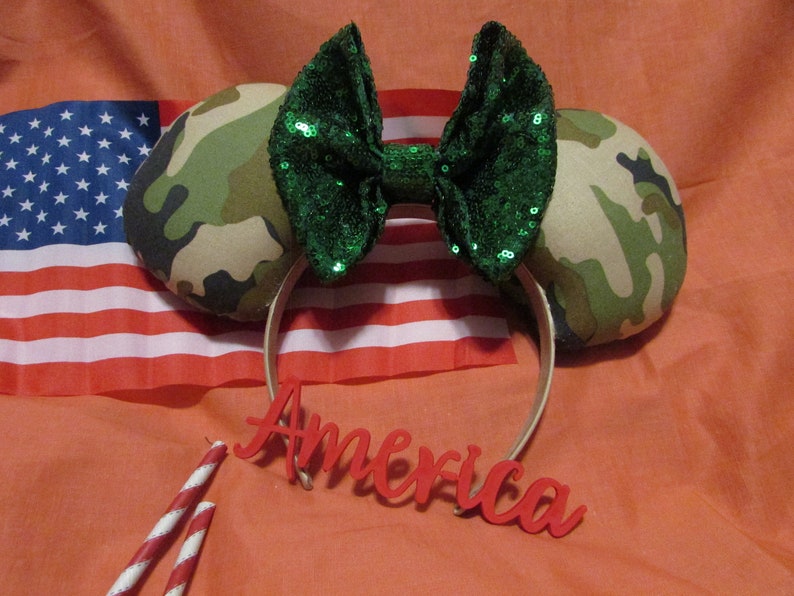 Camo Mouse Ears // Headband // America Ears // Army Ears // - Etsy