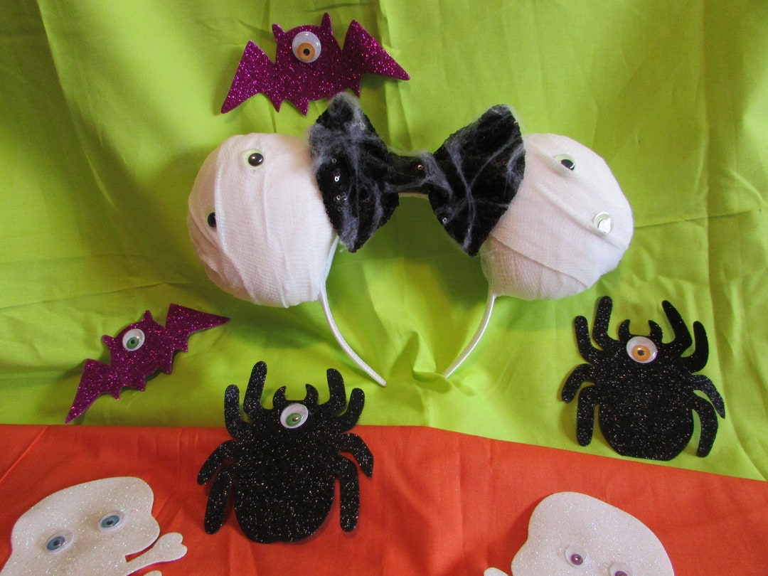 Mummy Glow in the Dark Eyes Halloween Mouse Ears / Headband / Ear Hat ...