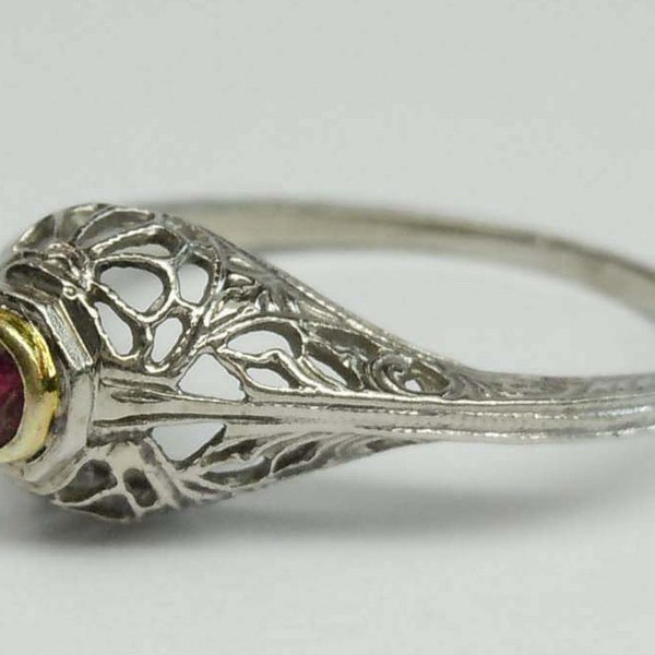 Ruby Filigree Ring - Etsy
