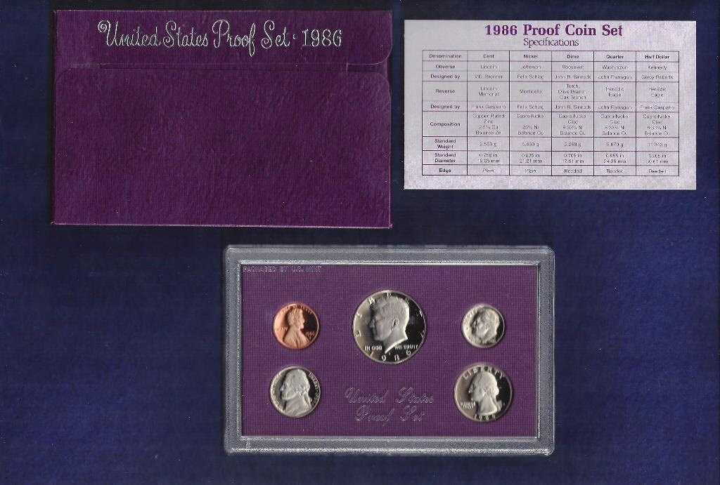 1984s 1985s 1986s 1987s 1988s 1989s US Mint Proof Set 5 - Etsy