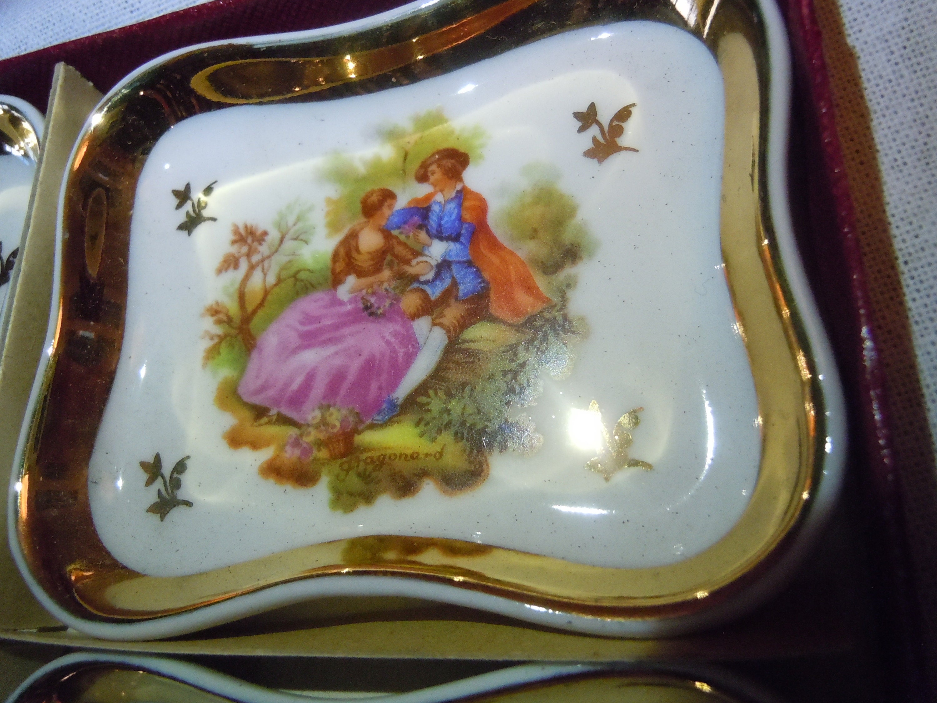 Stunning Set of Four French Limoges Porcelain Fragonard | Etsy