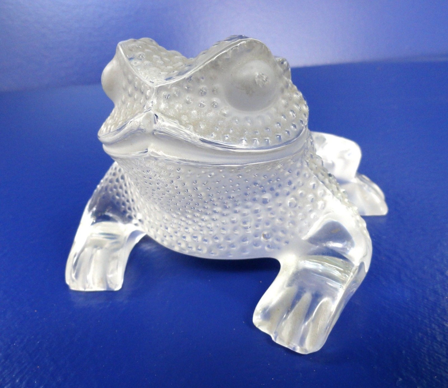 Lalique Crystal Gregoire Frog Toad Figurine Clear Frosted 11640 ...