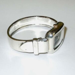 Obrey French Silver Ribbon Cuff Bracelet Watch 20th Century Modern ...