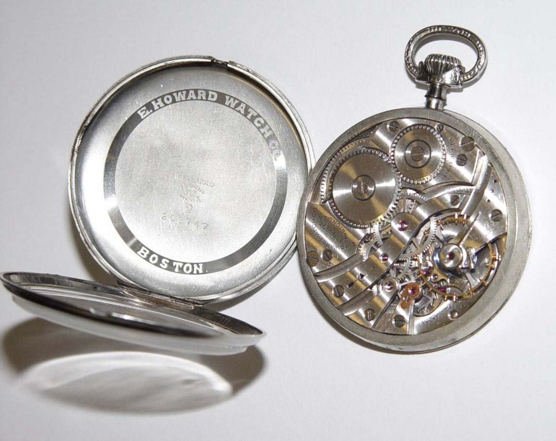 E. Howard Boston Watch Co. Art Deco 14kt White Gold Pocket - Etsy