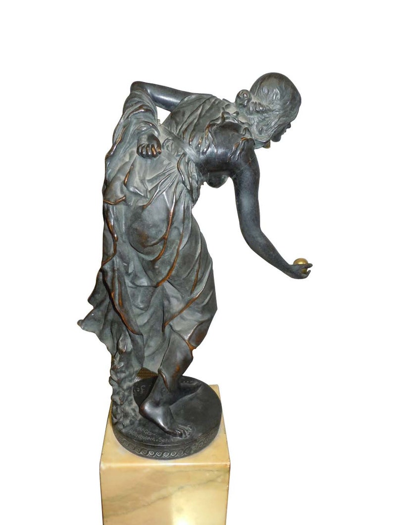 Walter Schott German Bronze Sculpture Girl With Ball German - Etsy