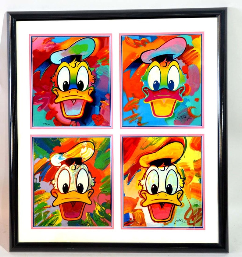 Limited Edition Peter Max Disney Donald Duck Serigraph Signed Numbered ...