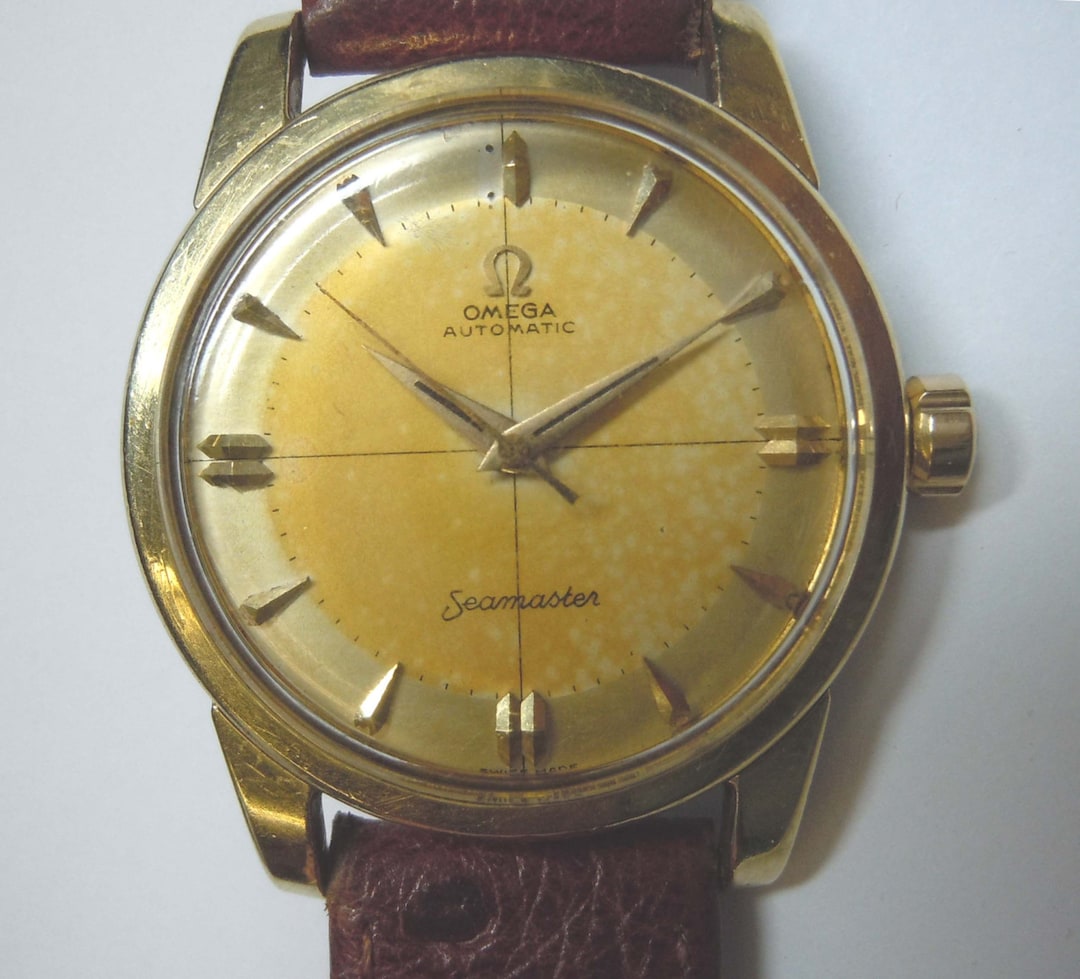 Classic Mens Omega 501 Seamaster Automatic Watch 14K Gold Stainless ...