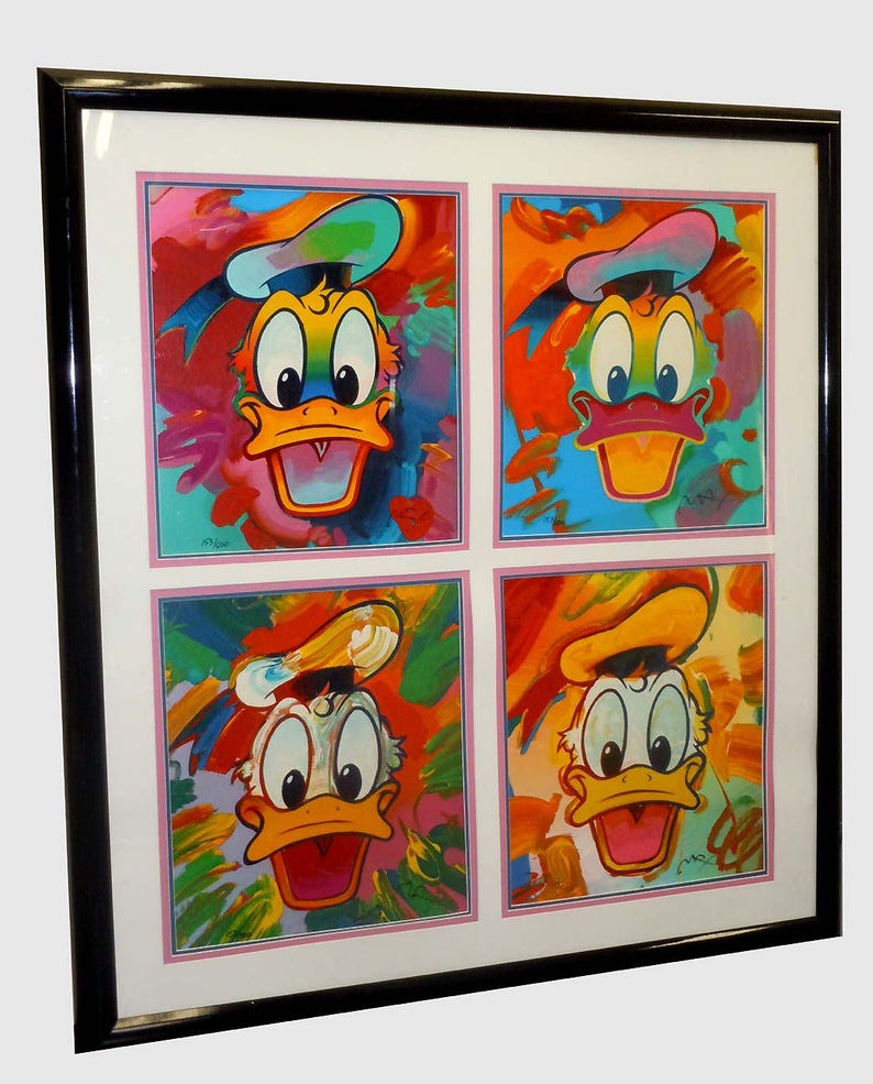 Limited Edition Peter Max Disney Donald Duck Serigraph Signed Numbered ...