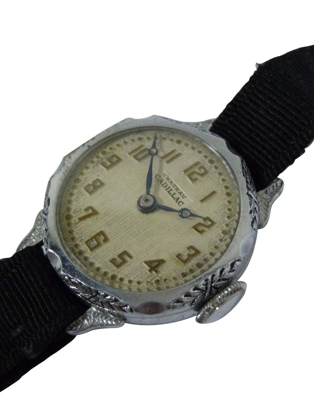 Rare Antique 1920s Art Deco Chateau CADILLAC Ladies Watch Silk Band ...