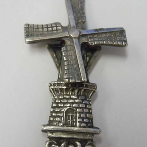 Dutch 830 Silver Windmill Spoon Holland 3D Movable Spinning HH ...